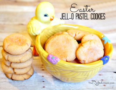 Orange Easter JELL-O Pastel Cookies Recipe - The Rebel Chick
