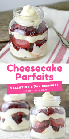 Valentine's Day Mini Cheesecake Parfaits Recipe - The Rebel Chick