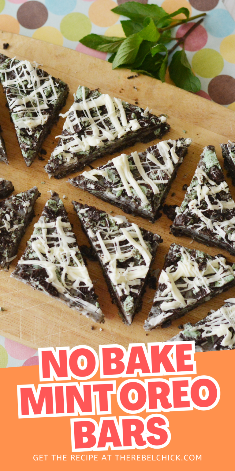 No Bake Mint Oreo Bars - The Rebel Chick