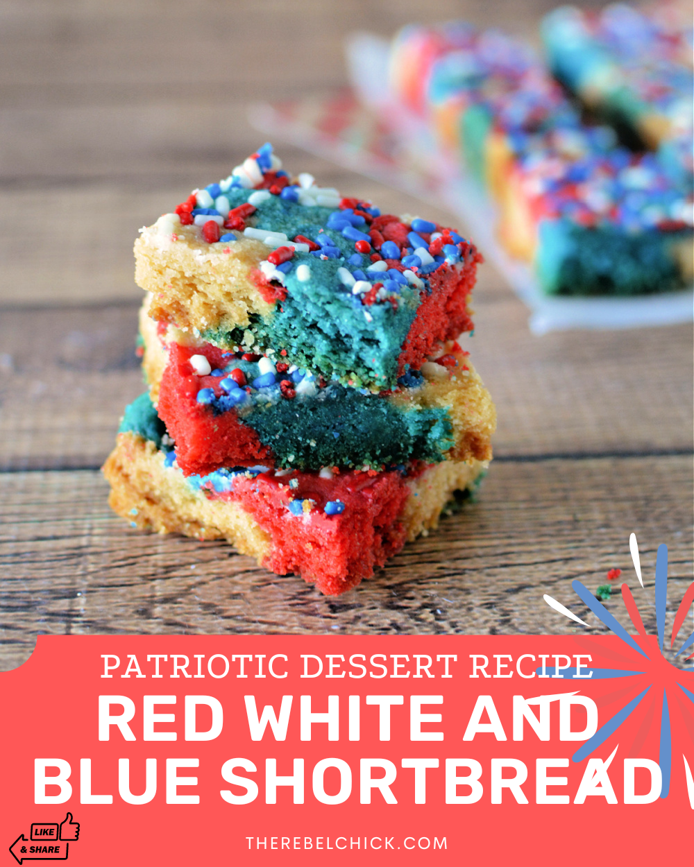 Red White and Blue Shortbread