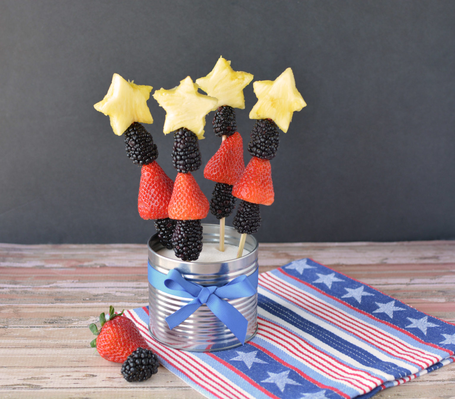 Red White and Blue Fruit Kabobs - The Rebel Chick