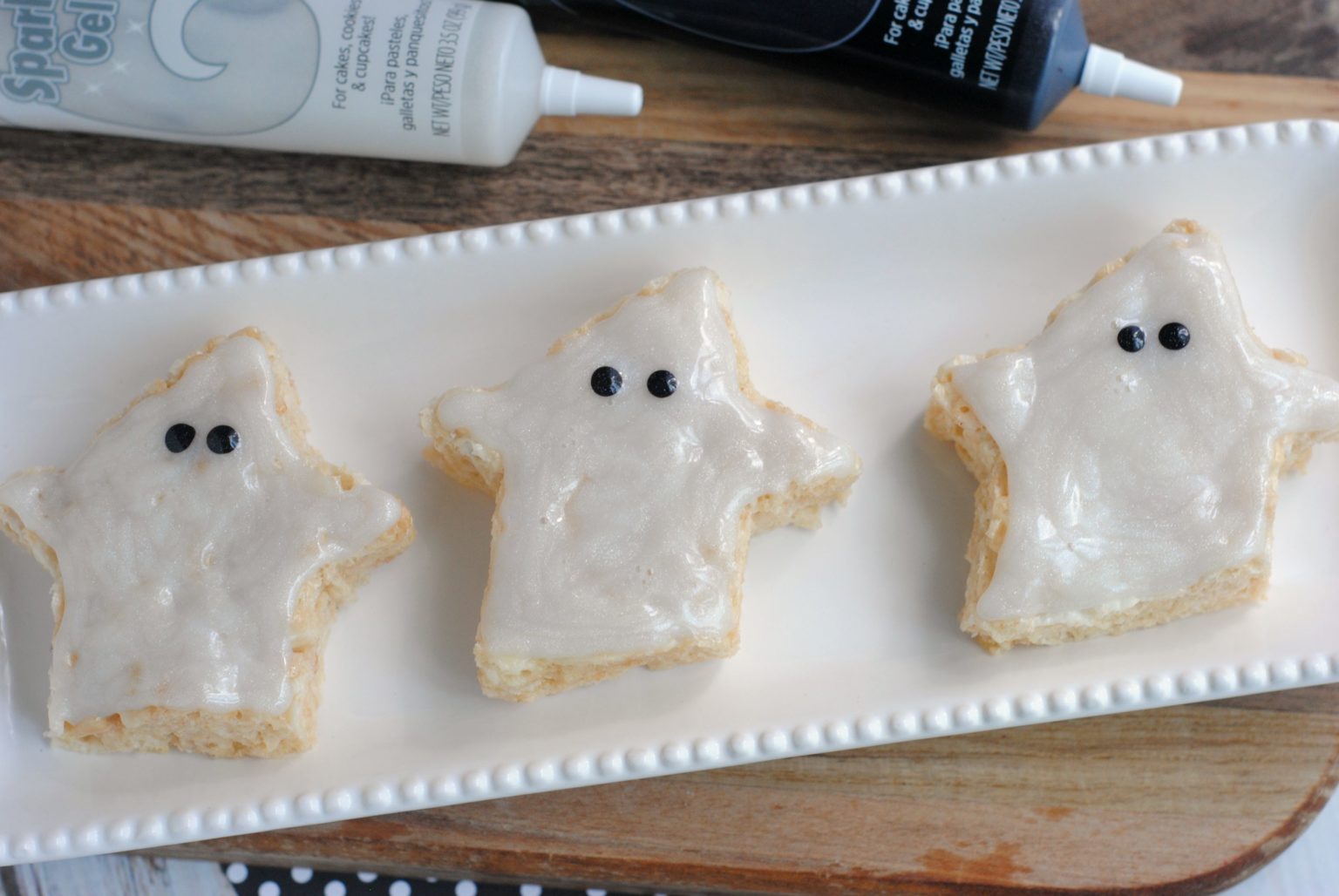 Ghost Rice Krispie Treats Halloween Recipe - The Rebel Chick
