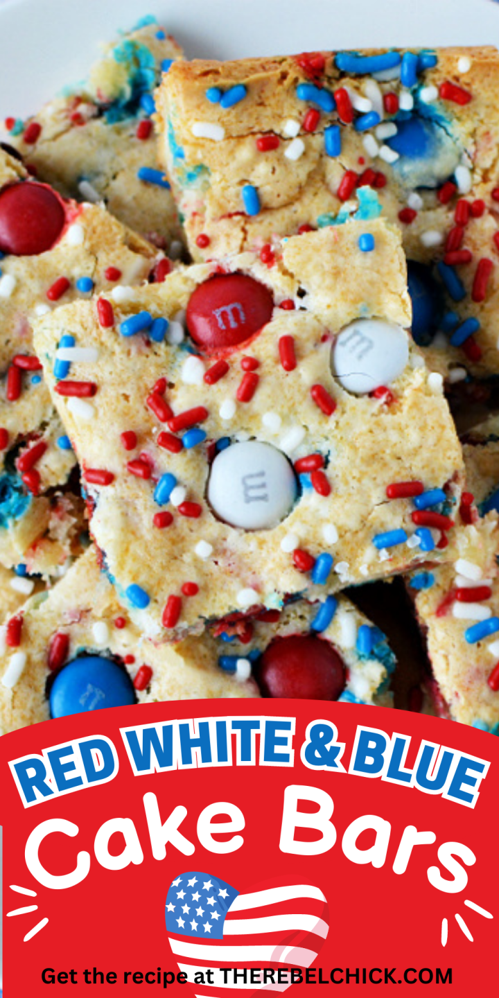 Red White and Blue Cake Bars - The Rebel Chick