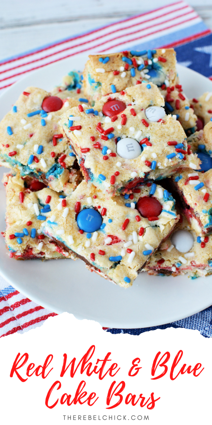 Red White and Blue Cake Bars - The Rebel Chick