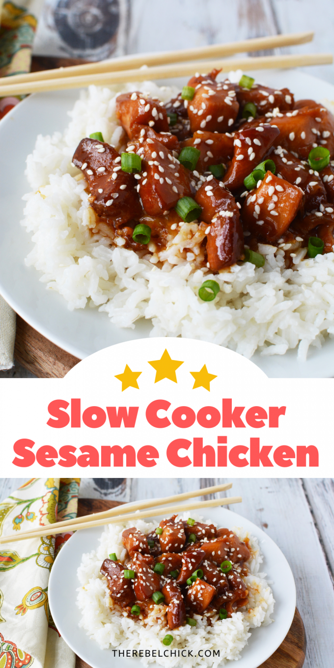 Slow Cooker Sesame Chicken Recipe - The Rebel Chick