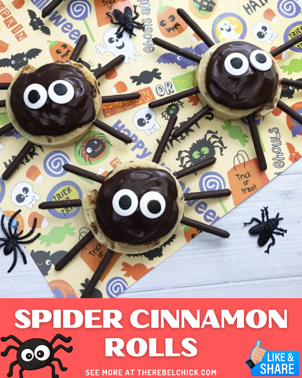 Spider Cinnamon Rolls- The Rebel Chick