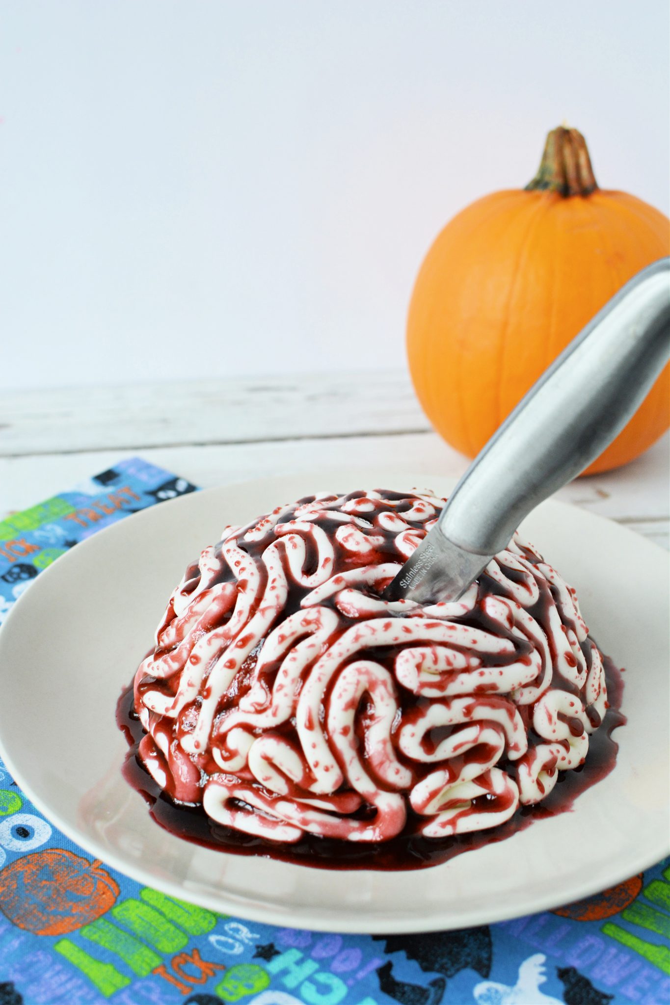 Halloween Brain Cake - The Rebel Chick