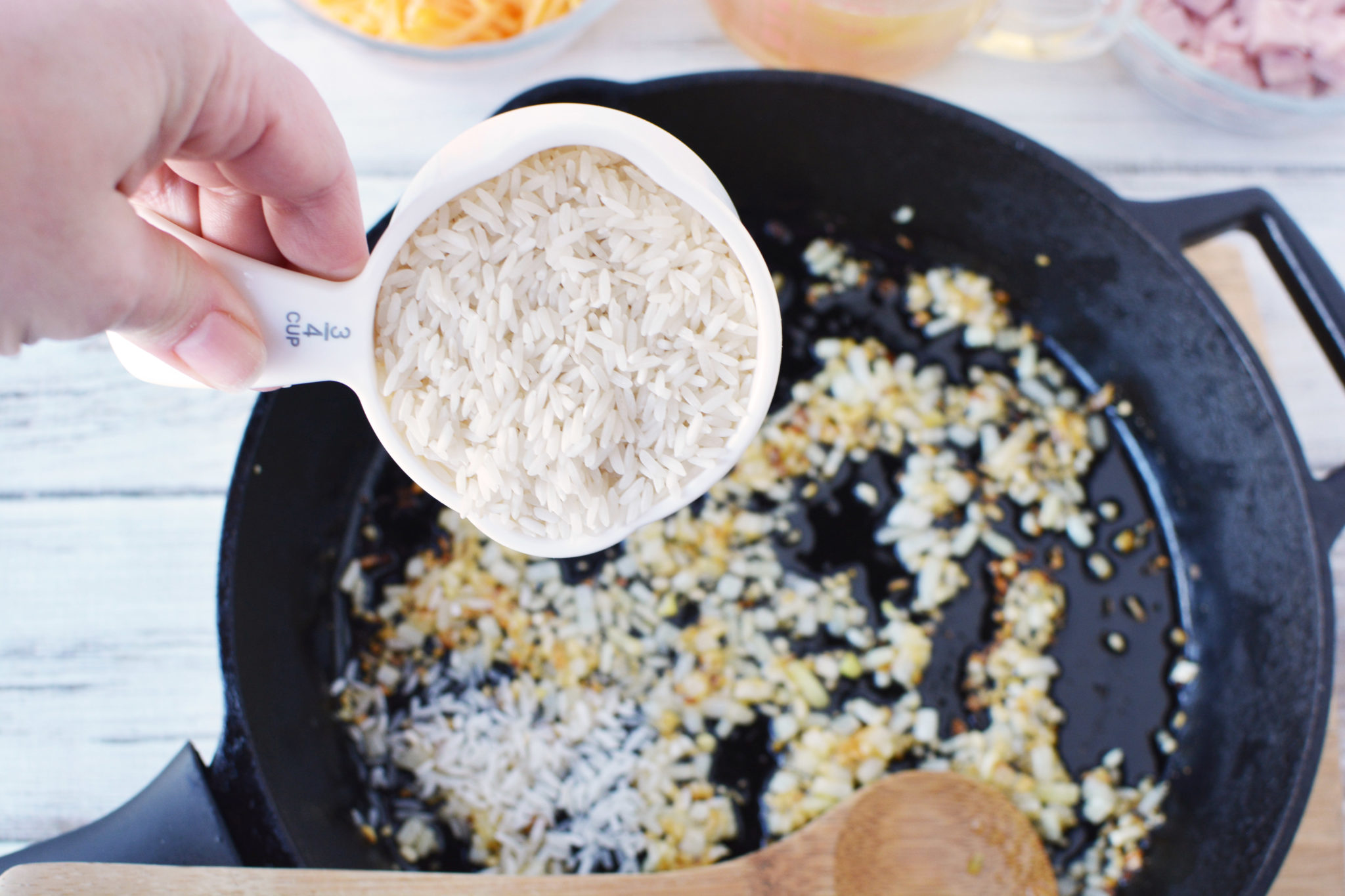 Ham Cheese and Rice Skillet - The Rebel Chick