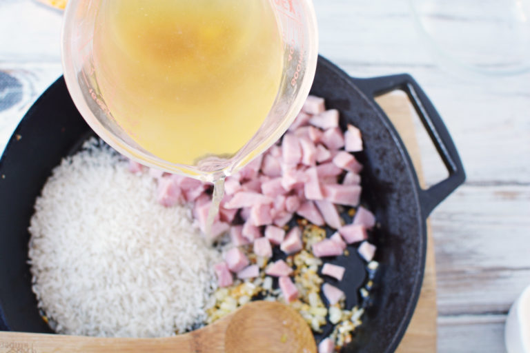 Ham Cheese and Rice Skillet - The Rebel Chick