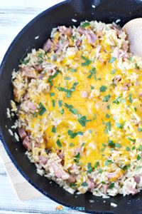Ham Cheese and Rice Skillet - The Rebel Chick
