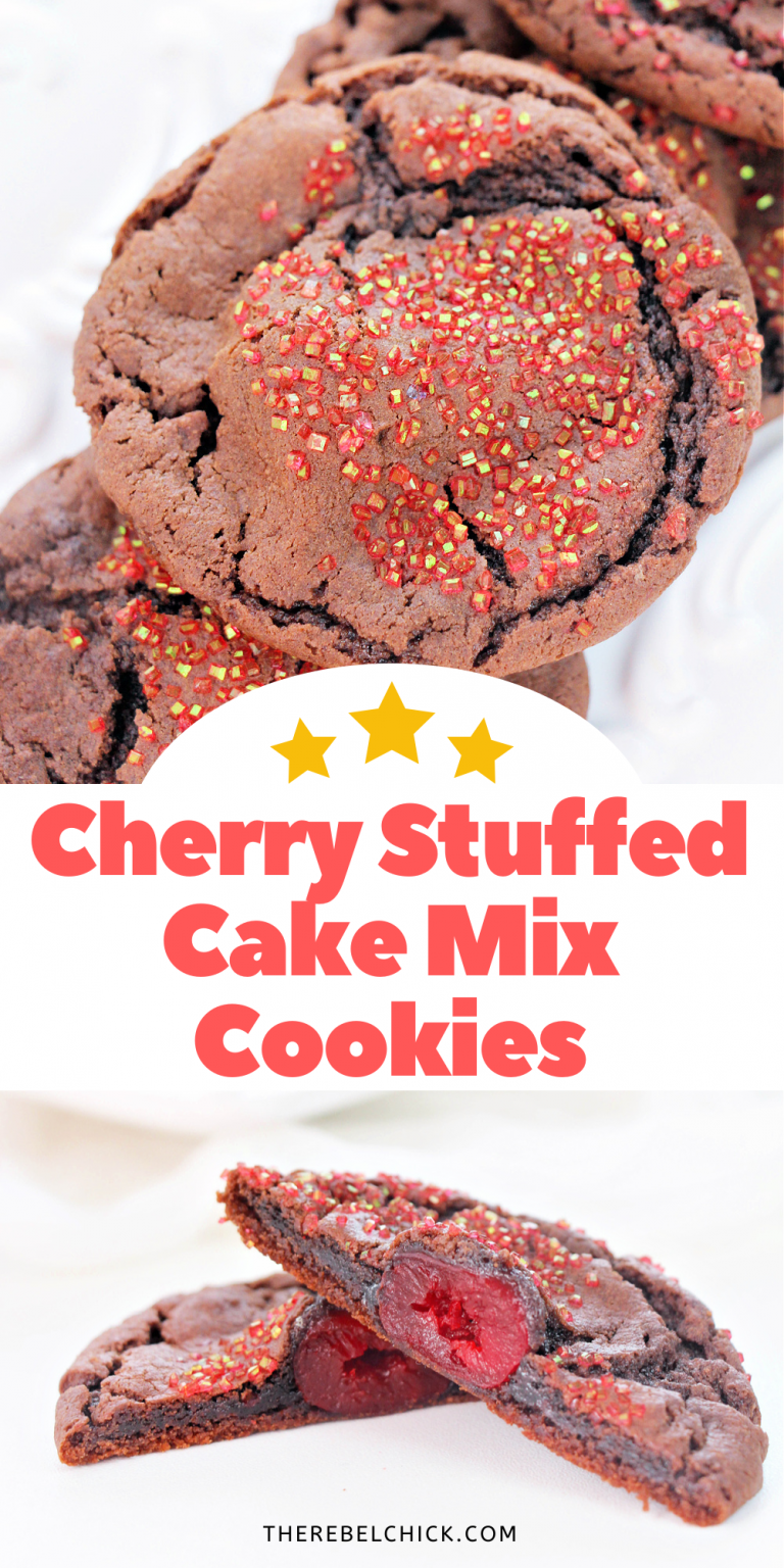 Cherry Stuffed Cake Mix Cookies - The Rebel Chick