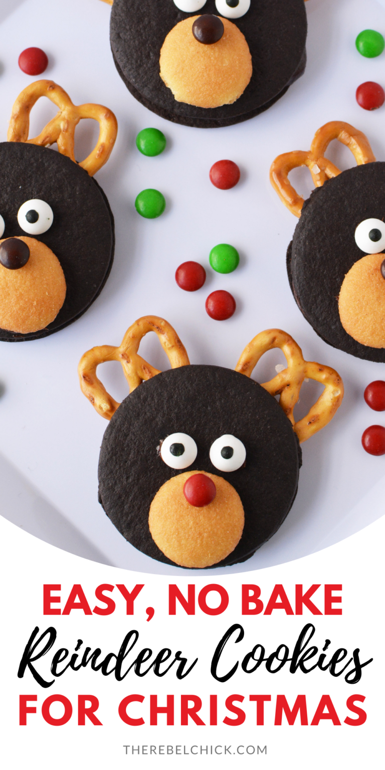 No Bake Reindeer Cookies Recipe for Christmas - The Rebel Chick