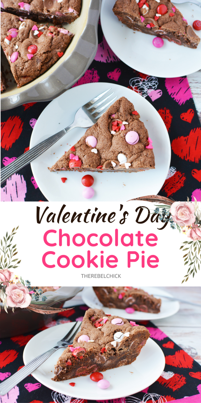 Valentine Double Chocolate Cookie Pie Recipe - The Rebel Chick