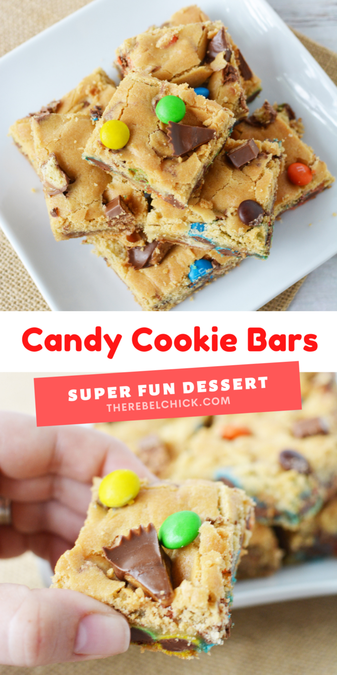 Leftover Halloween Candy Cookie Bars Recipe - The Rebel Chick