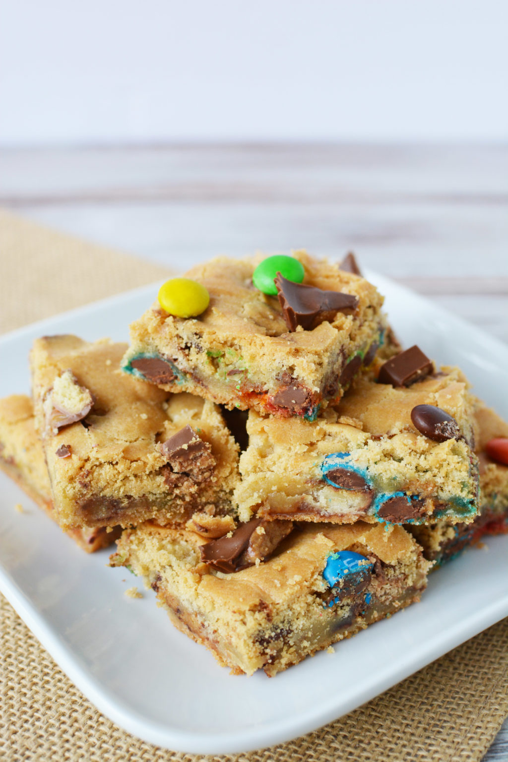 Leftover Halloween Candy Cookie Bars - The Rebel Chick