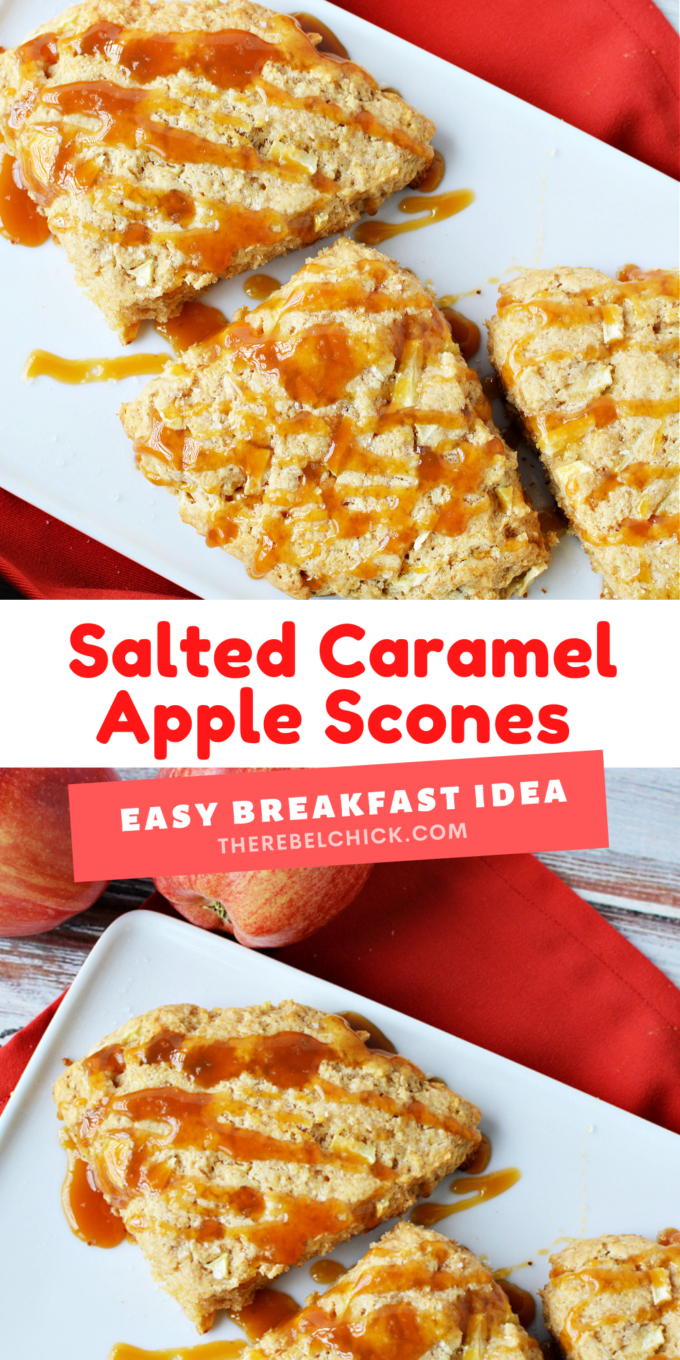 Salted Caramel Apple Scones - The Rebel Chick