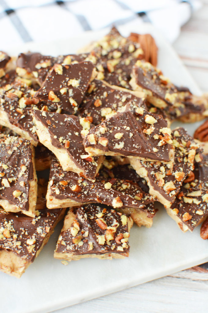 Chocolate Pecan Toffee Recipe - The Rebel Chick