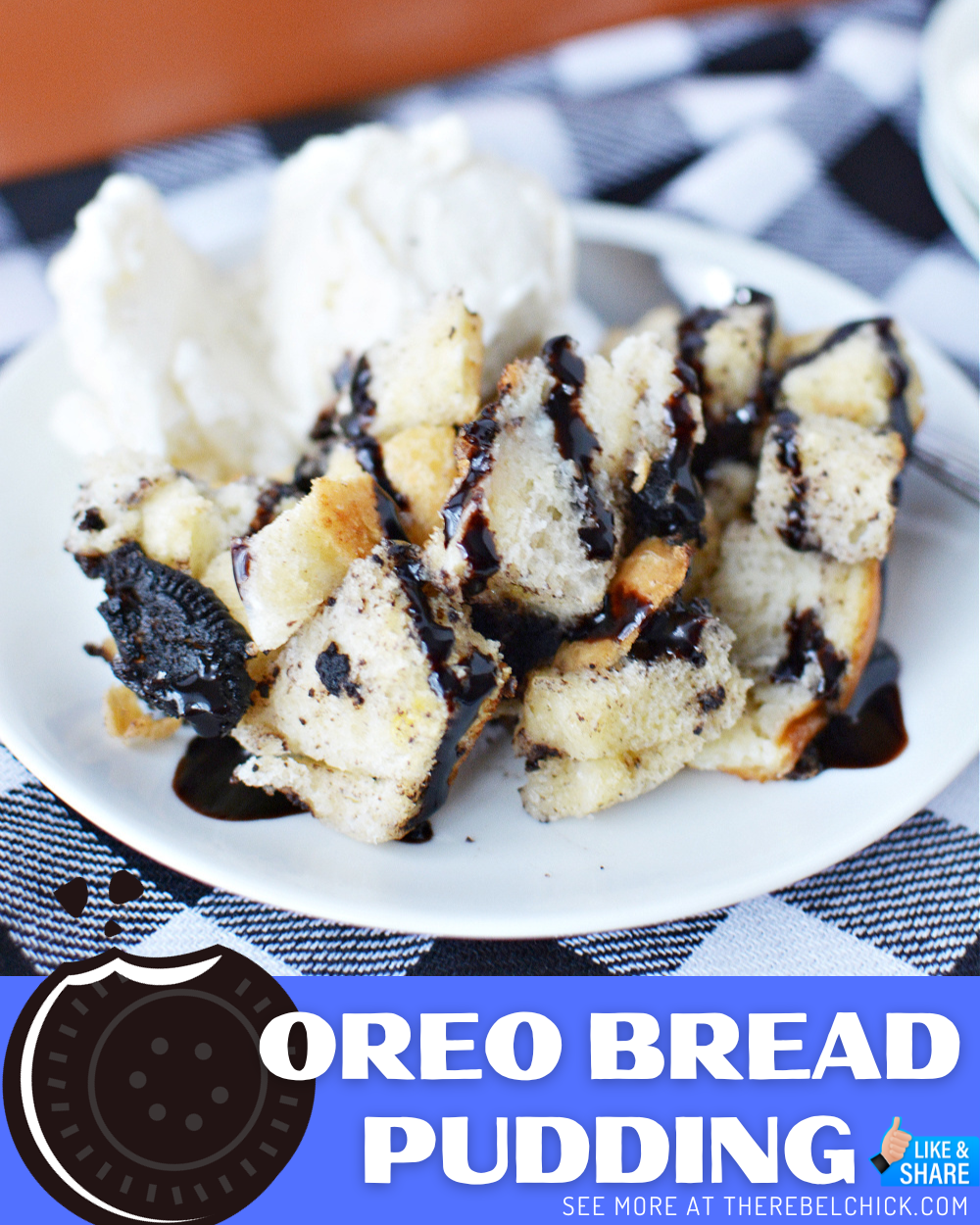 Oreo Cookie Bread Pudding Recipe - The Rebel Chick