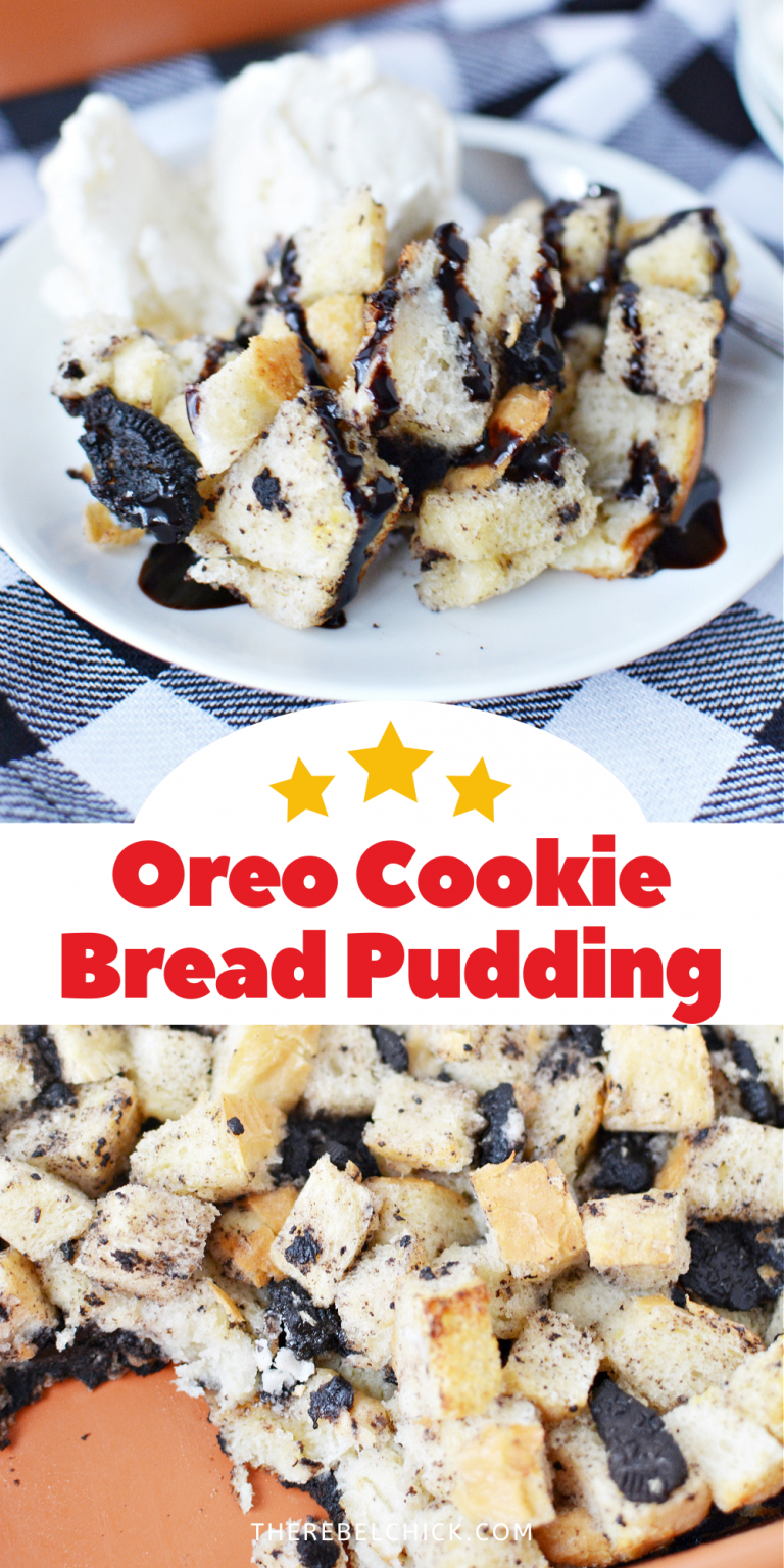 Oreo Cookie Bread Pudding Recipe - The Rebel Chick