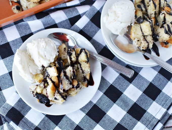 Oreo Cookie Bread Pudding Recipe - The Rebel Chick
