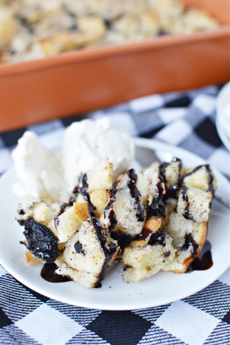 Oreo Cookie Bread Pudding Recipe - The Rebel Chick