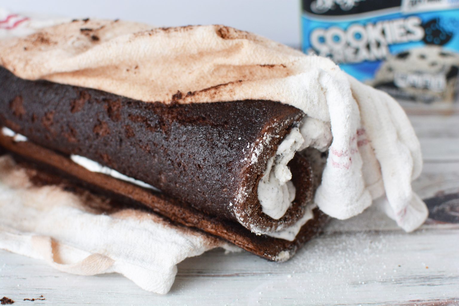 Homemade Oreo Cookie Ice Cream Cake Roll Recipe