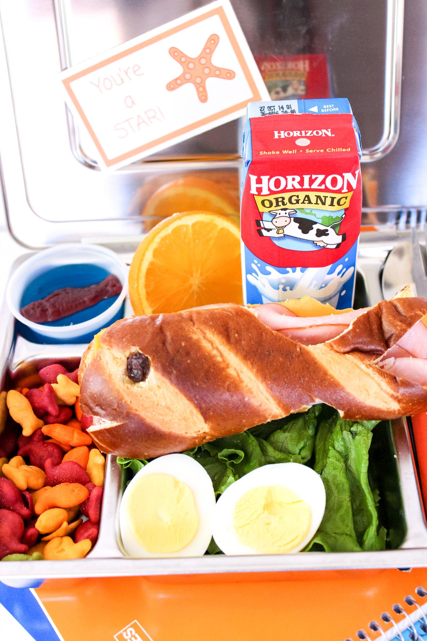 How to Make a Beach Theme Kids Ham & Cheese Bento Box Lunch - The Rebel ...