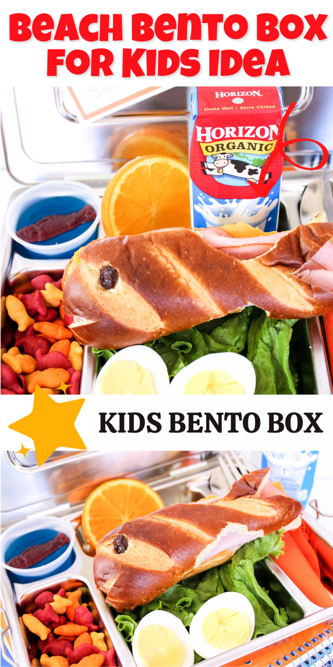 How to Make a Beach Theme Kids Ham & Cheese Bento Box Lunch - The Rebel ...