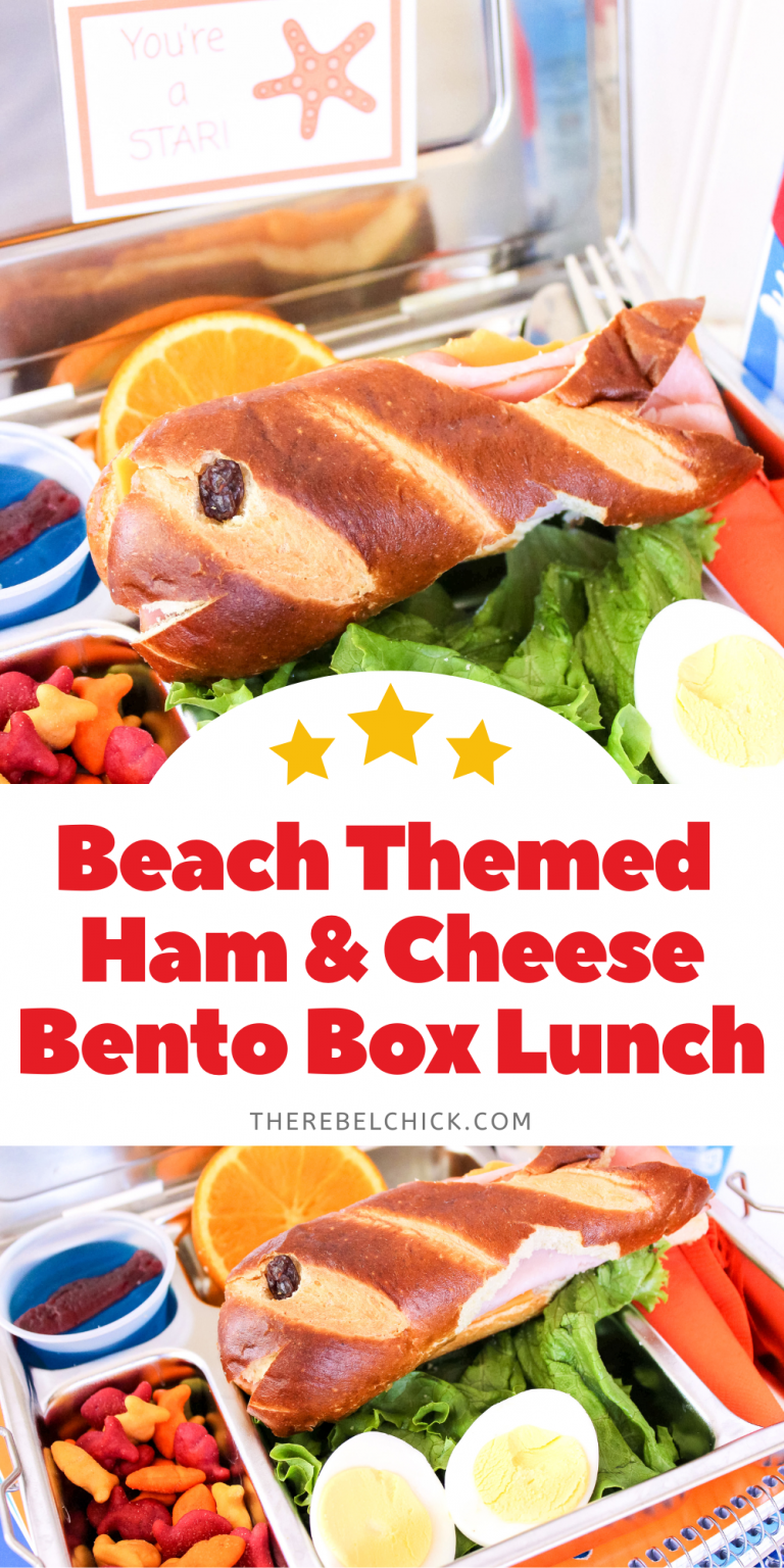 How to Make a Beach Theme Kids Ham & Cheese Bento Box Lunch - The Rebel ...
