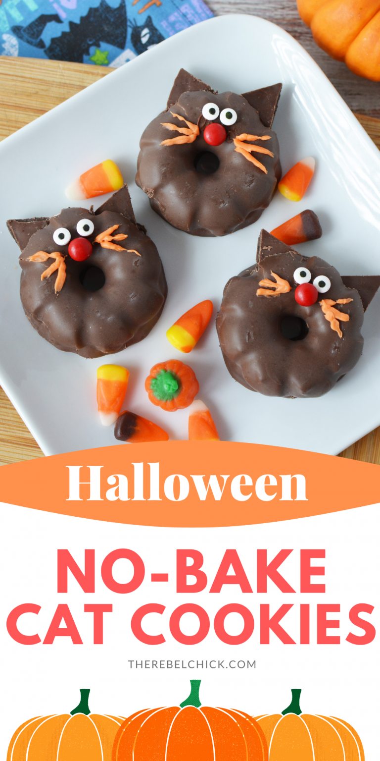 No Bake Halloween Cat Cookies Recipe - The Rebel Chick