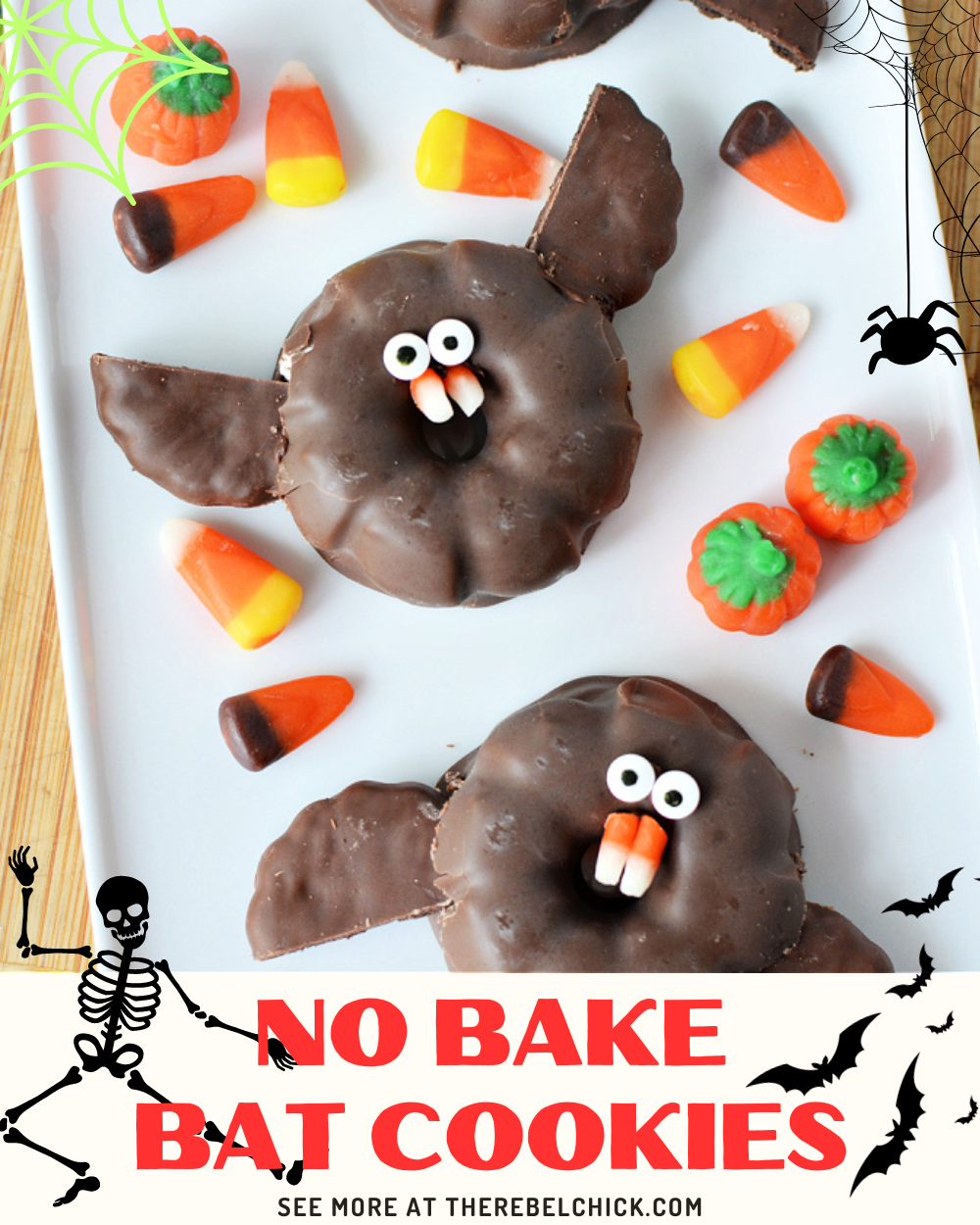 No Bake Halloween Bat Cookies Recipe - The Rebel Chick