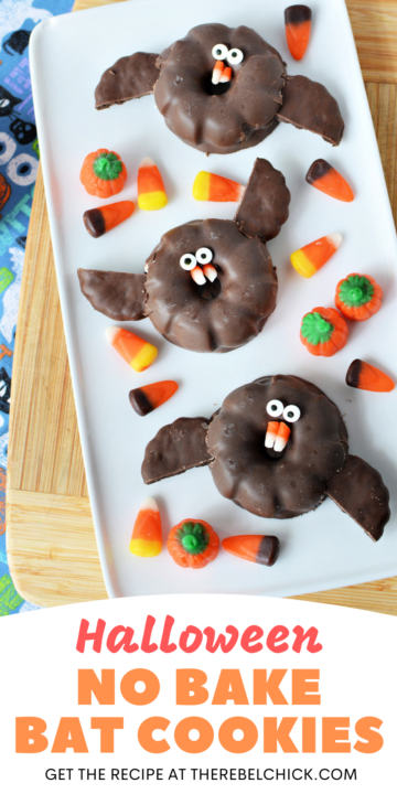 No Bake Halloween Bat Cookies Recipe - The Rebel Chick