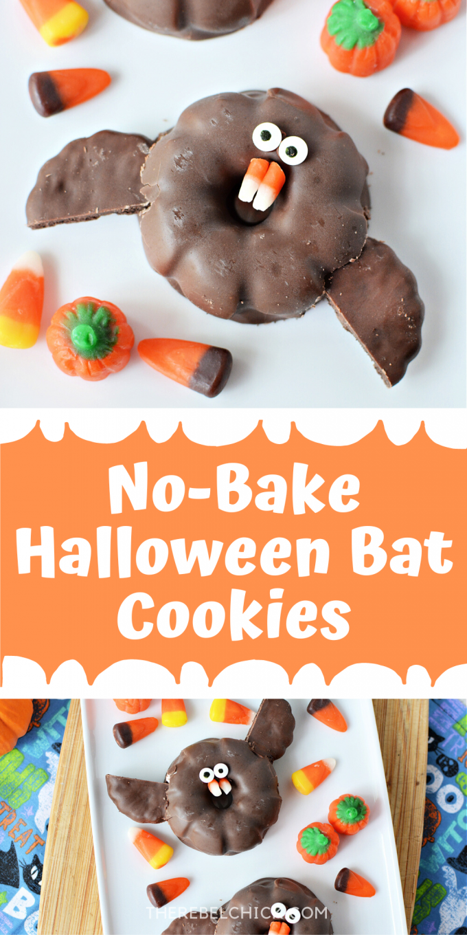 No Bake Halloween Bat Cookies Recipe - The Rebel Chick