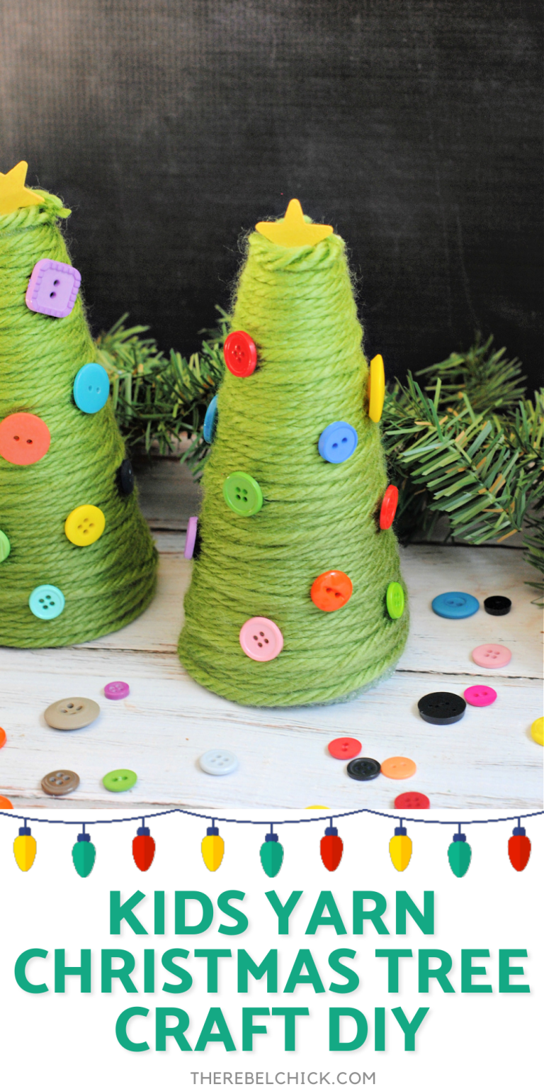 Kids Yarn Christmas Tree Craft DIY - The Rebel Chick