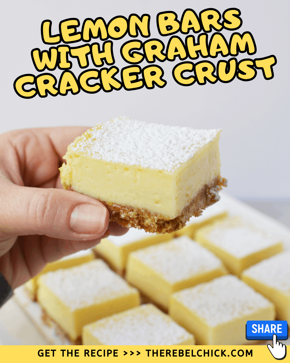 Lemon Bars with Graham Cracker Crust - The Rebel Chick