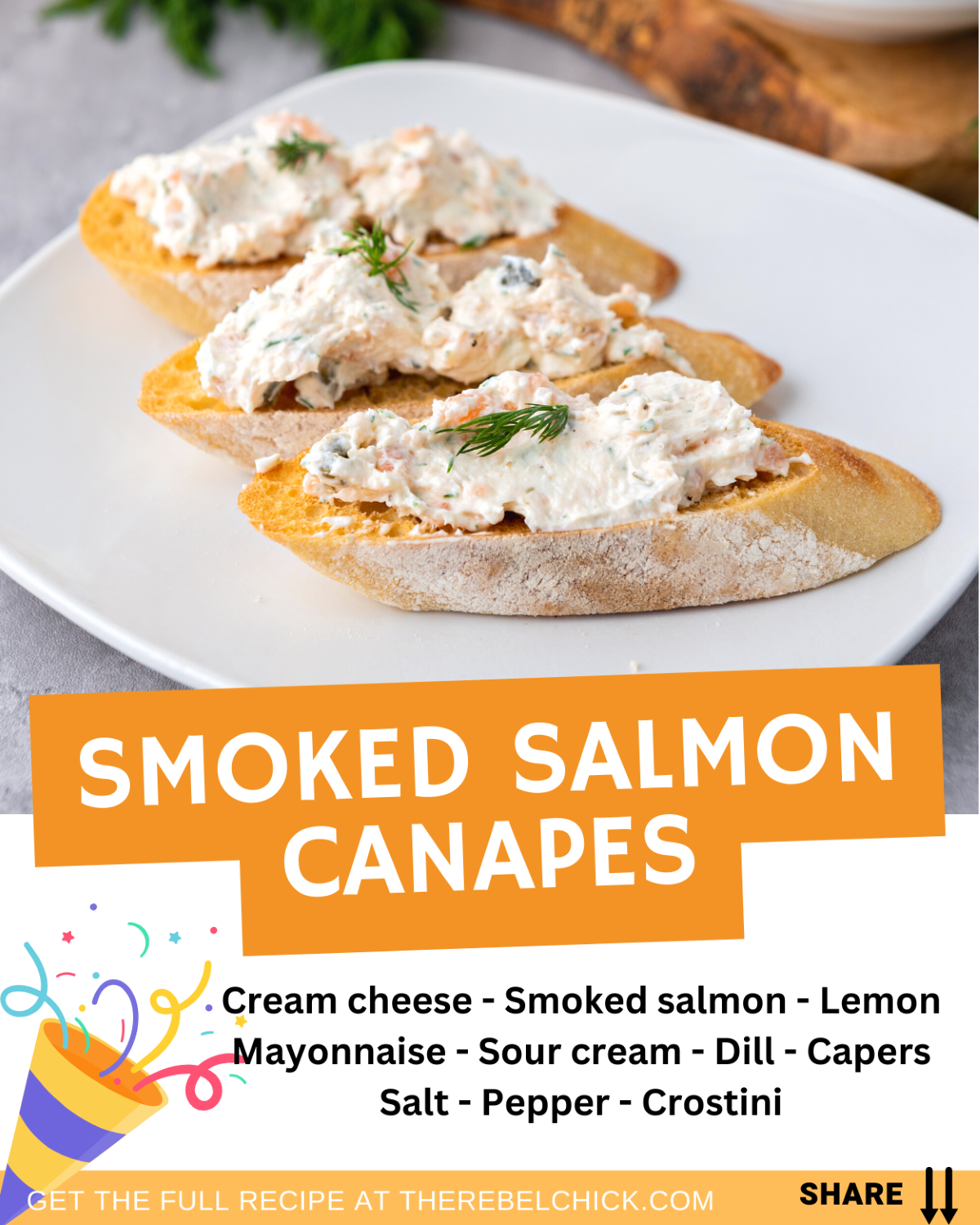 Smoked Salmon Canapes - The Rebel Chick