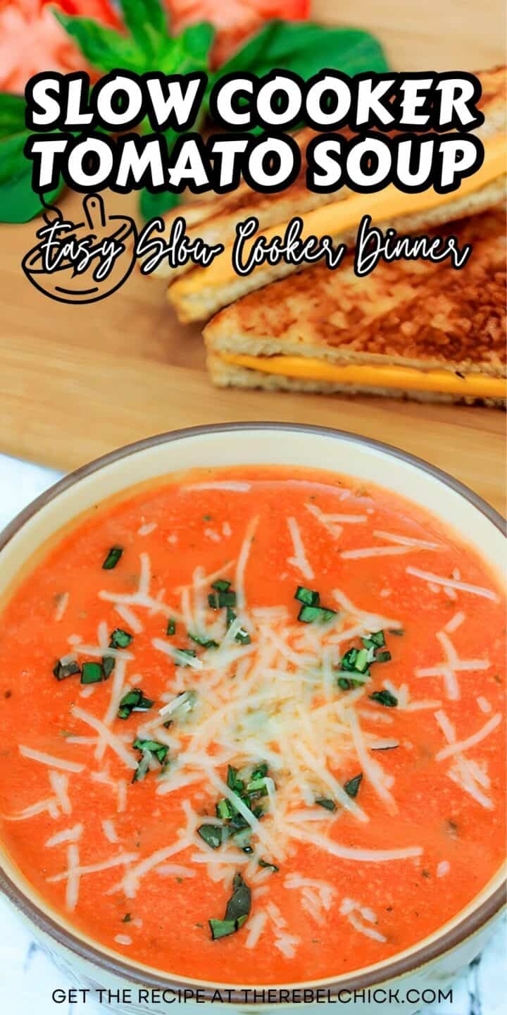 Slow Cooker Tomato Soup with Fresh Tomatoes - The Rebel Chick