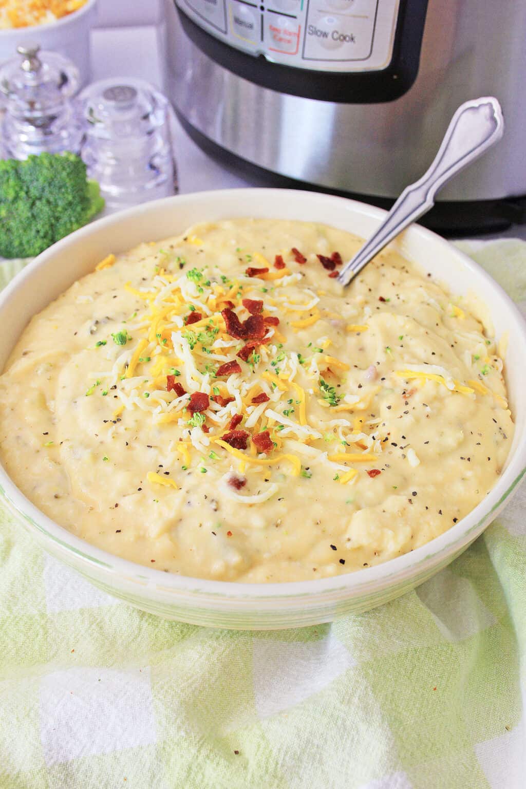 Instant Pot Keto Broccoli Cheddar Soup - The Rebel Chick