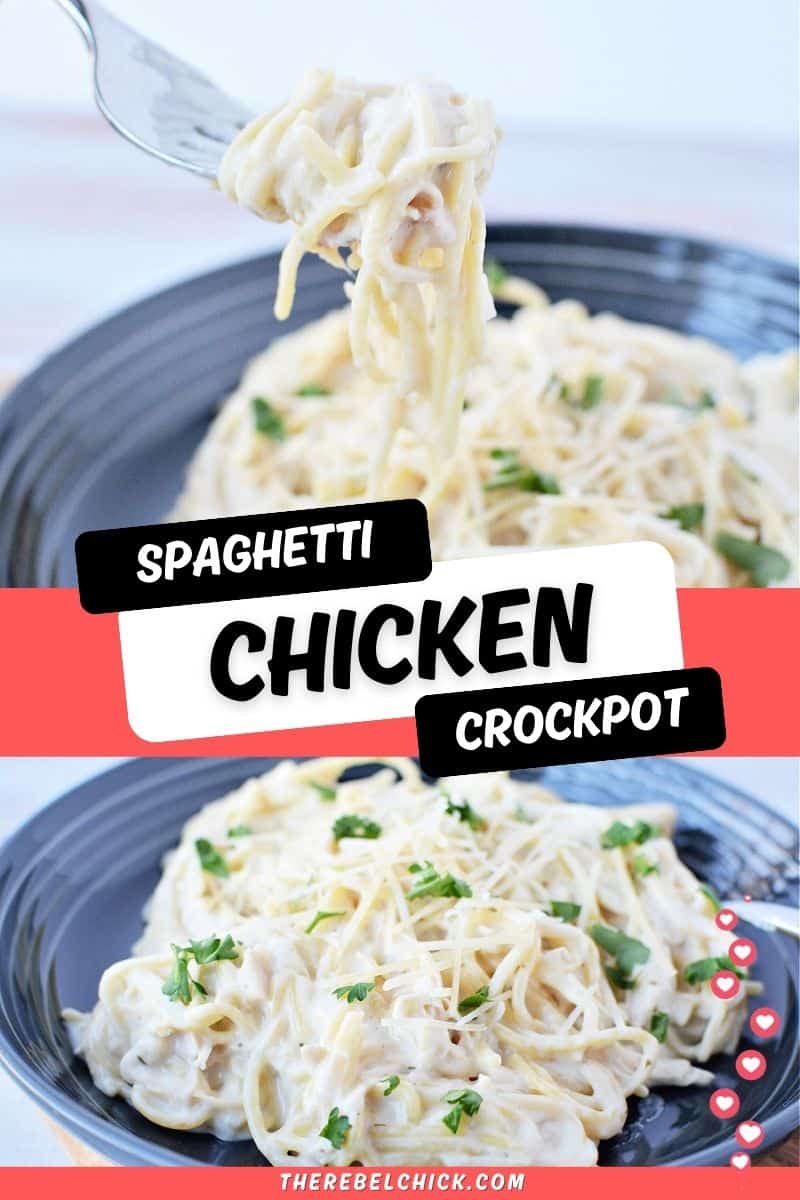 Spaghetti Chicken Crockpot - The Rebel Chick