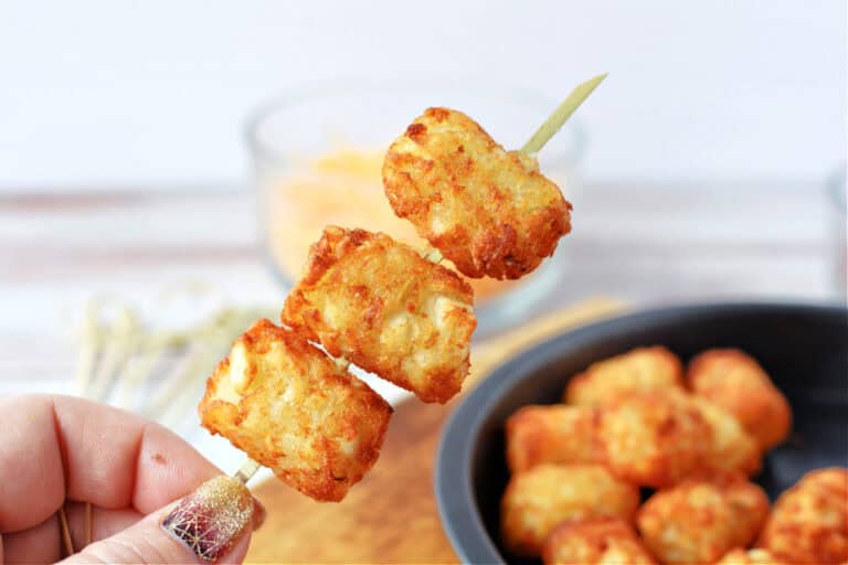 Loaded Tater Tot Skewers - The Rebel Chick
