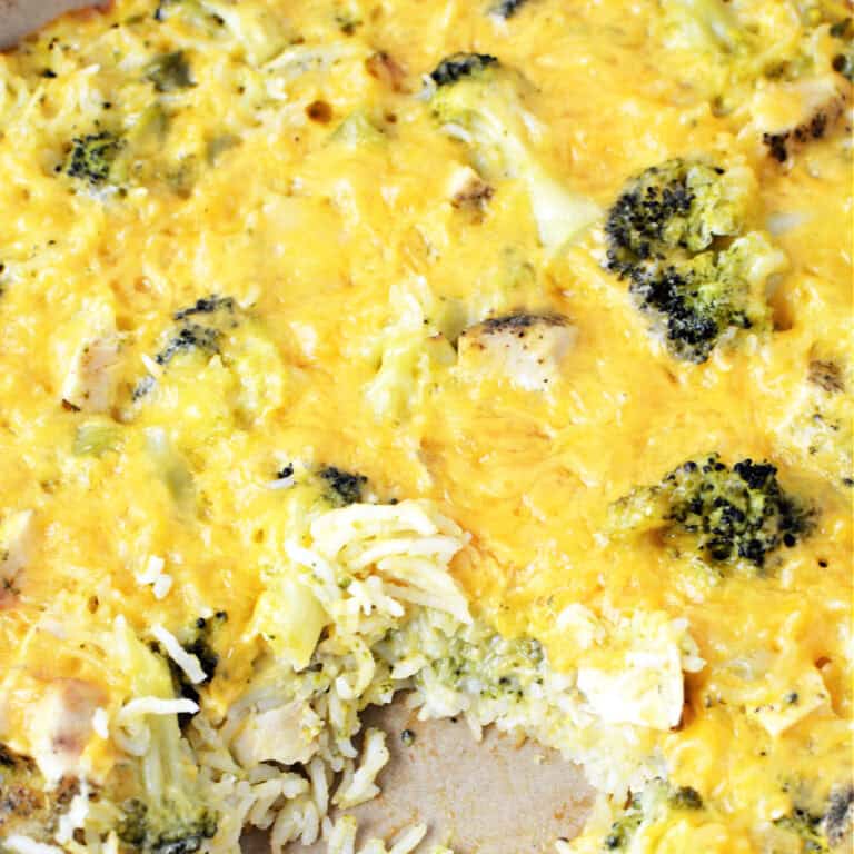Broccoli Rice and Cheese Chicken Casserole - The Rebel Chick