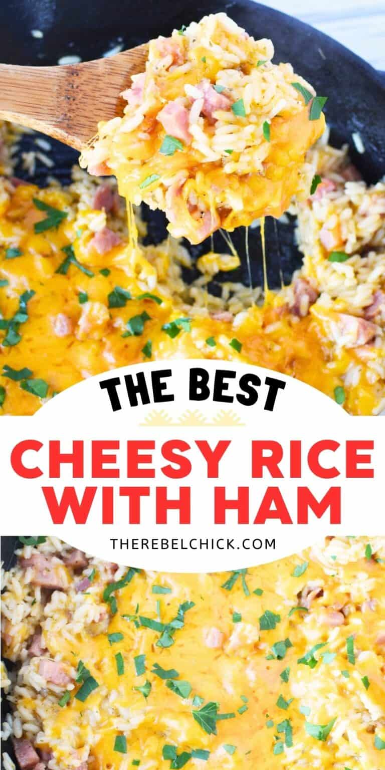 Cheesy Rice With Ham - The Rebel Chick