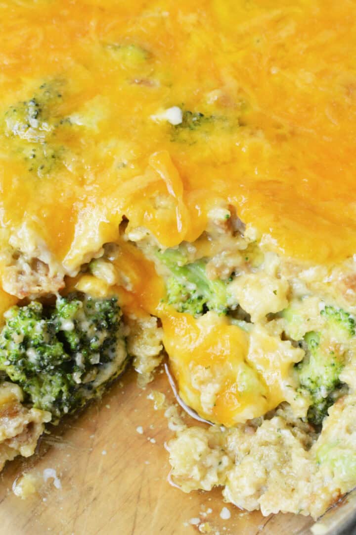 Broccoli Cheese Stuffing Recipe with Melty Cheddar